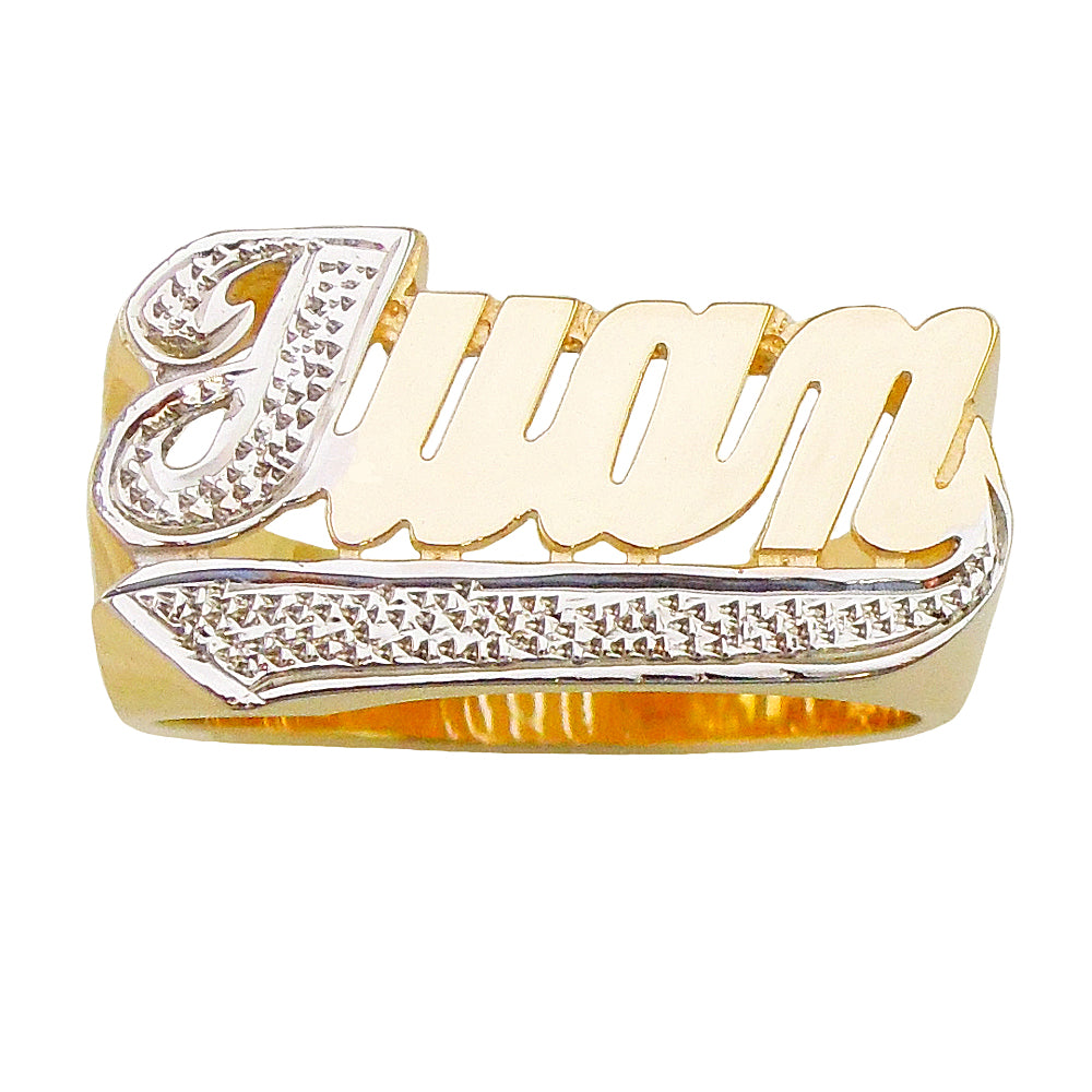 Lee116d Personalized Gold 12mm Large Size and Pave Cut on First Letter ...